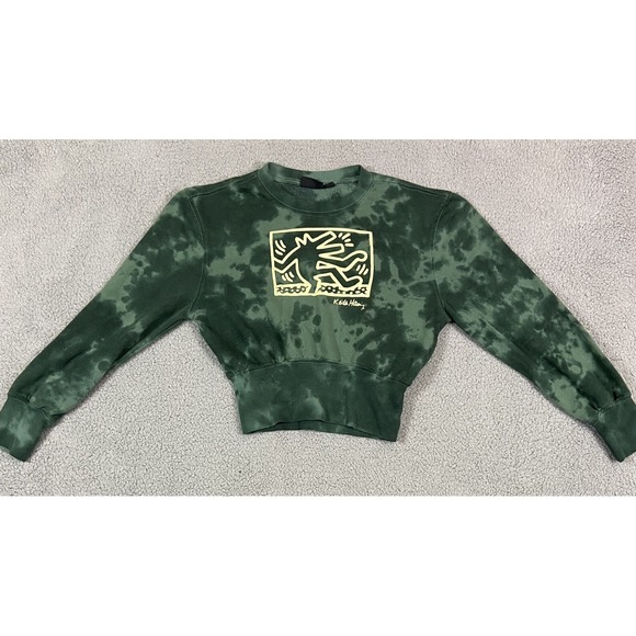 keith haring | Tops | Keith Haring Long Sleeve Crop Top Tye Dye Women ...